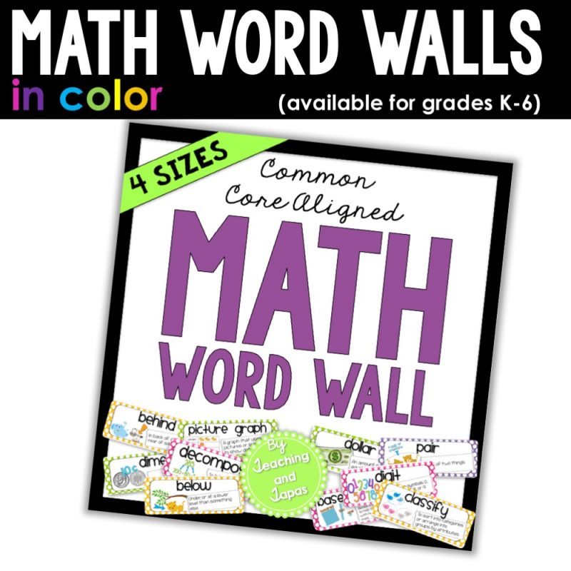 How To Use a Math Word Wall - Teaching and Tapas