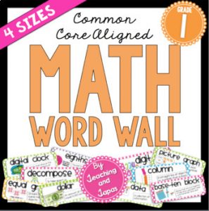 Math Word Wall (1st Grade)