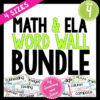 Math and ELA Word Wall BUNDLE (4th Grade)