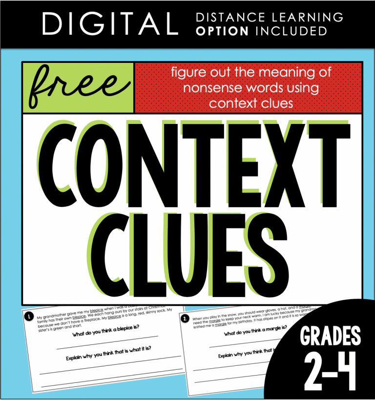 Context Clues FREEBIE! (with DISTANCE LEARNING option)
