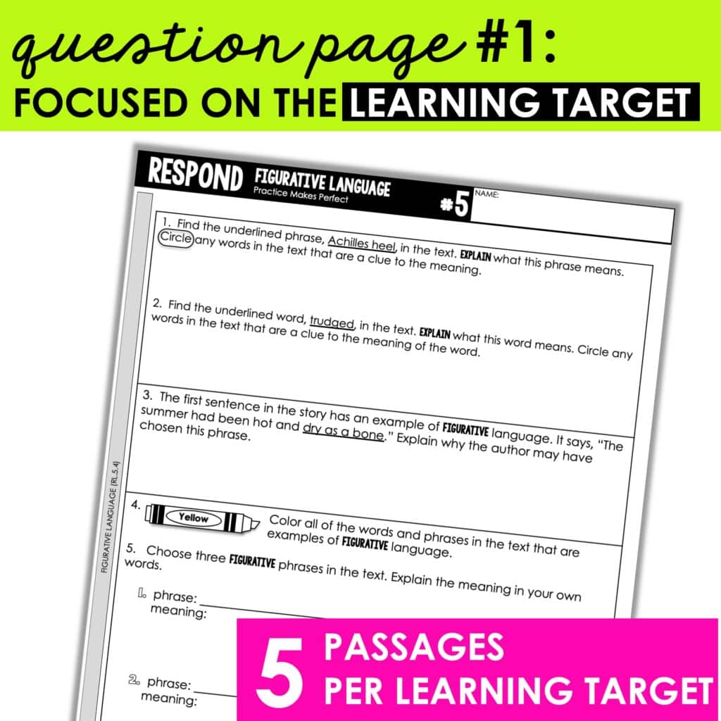 5th Grade Close Reading Passages and Activities | LITERATURE | FICTION