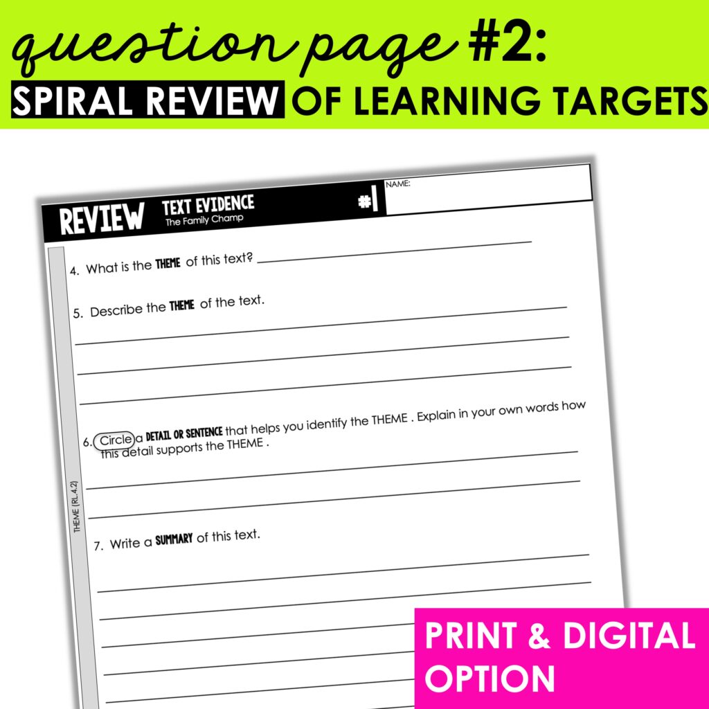 4th Grade Close Reading Passages and Activities | LITERATURE | FICTION