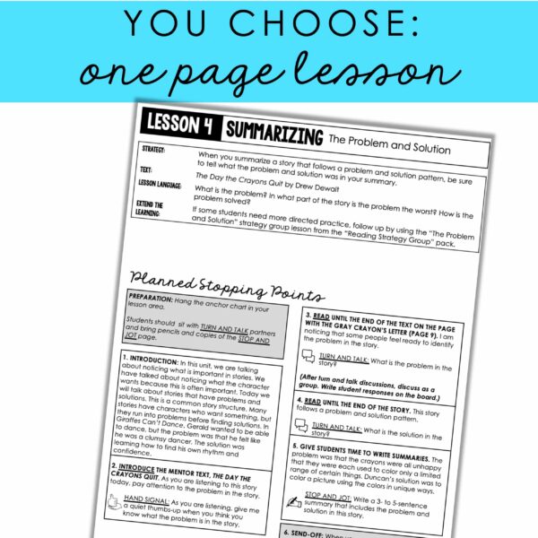 Interactive Read Aloud – STORY ELEMENTS and SUMMARIZING